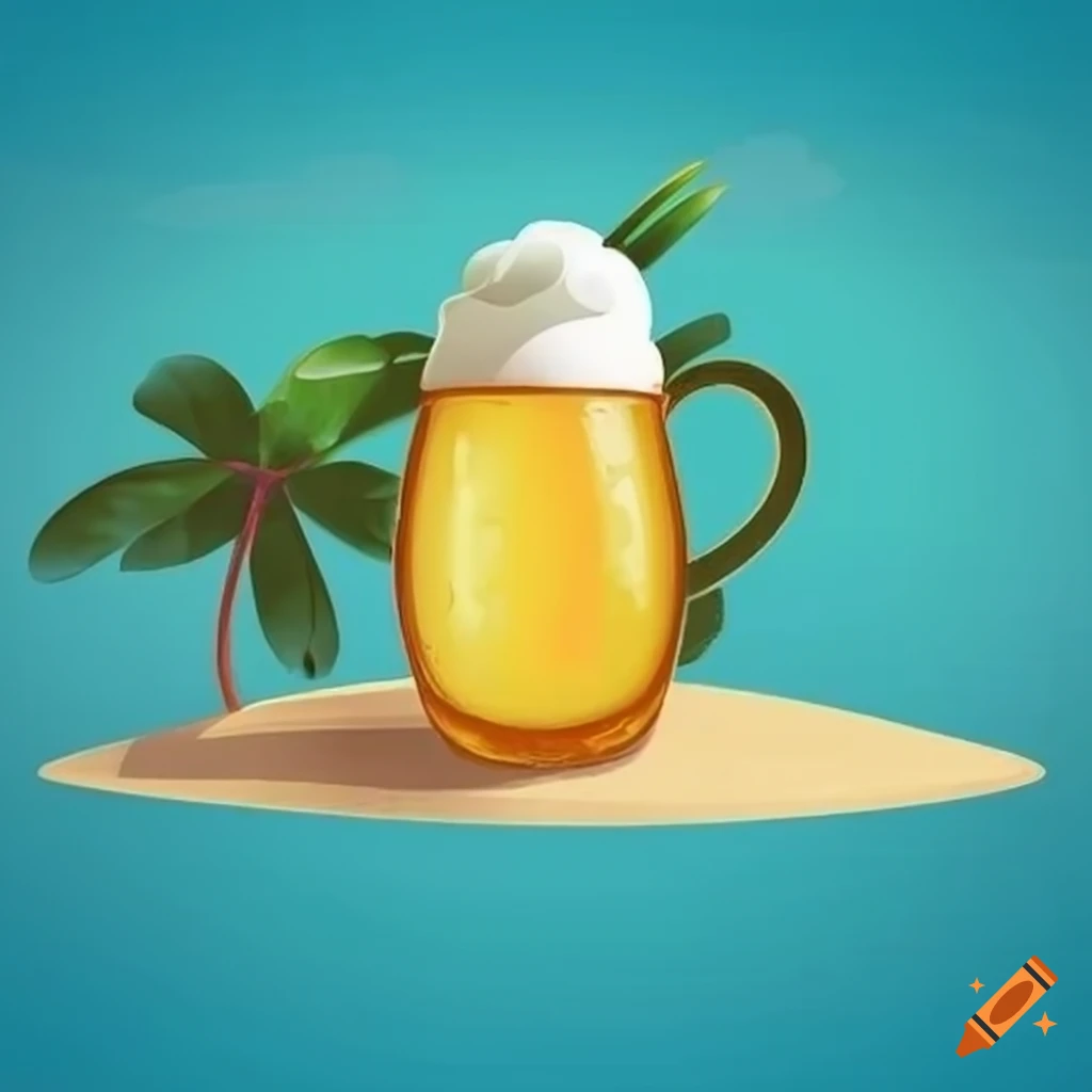 A beer paradise logo with a tropical beach theme