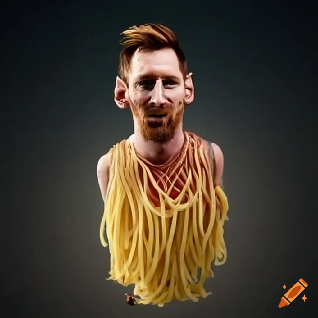 Messi made of spaghetti