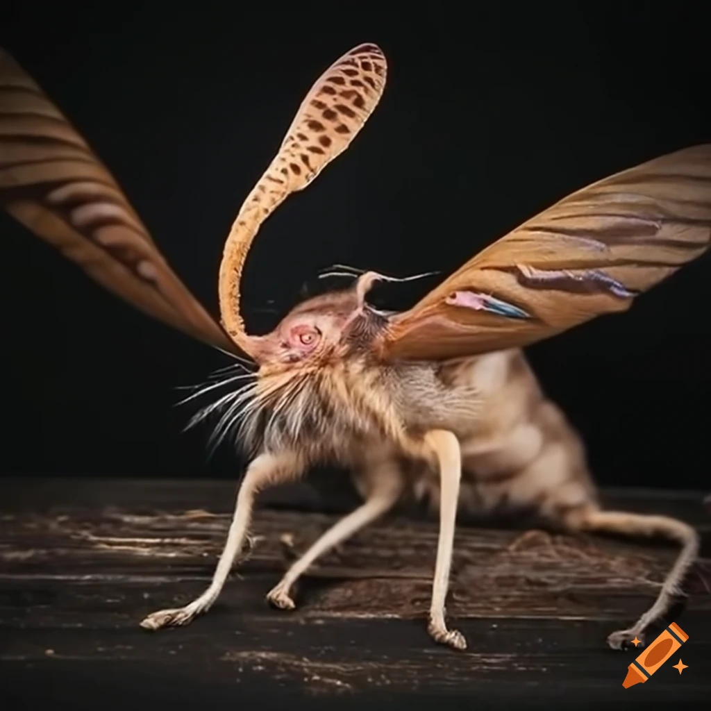 A whimsical mammal-insect hybrid creature inspired by both cats and ...