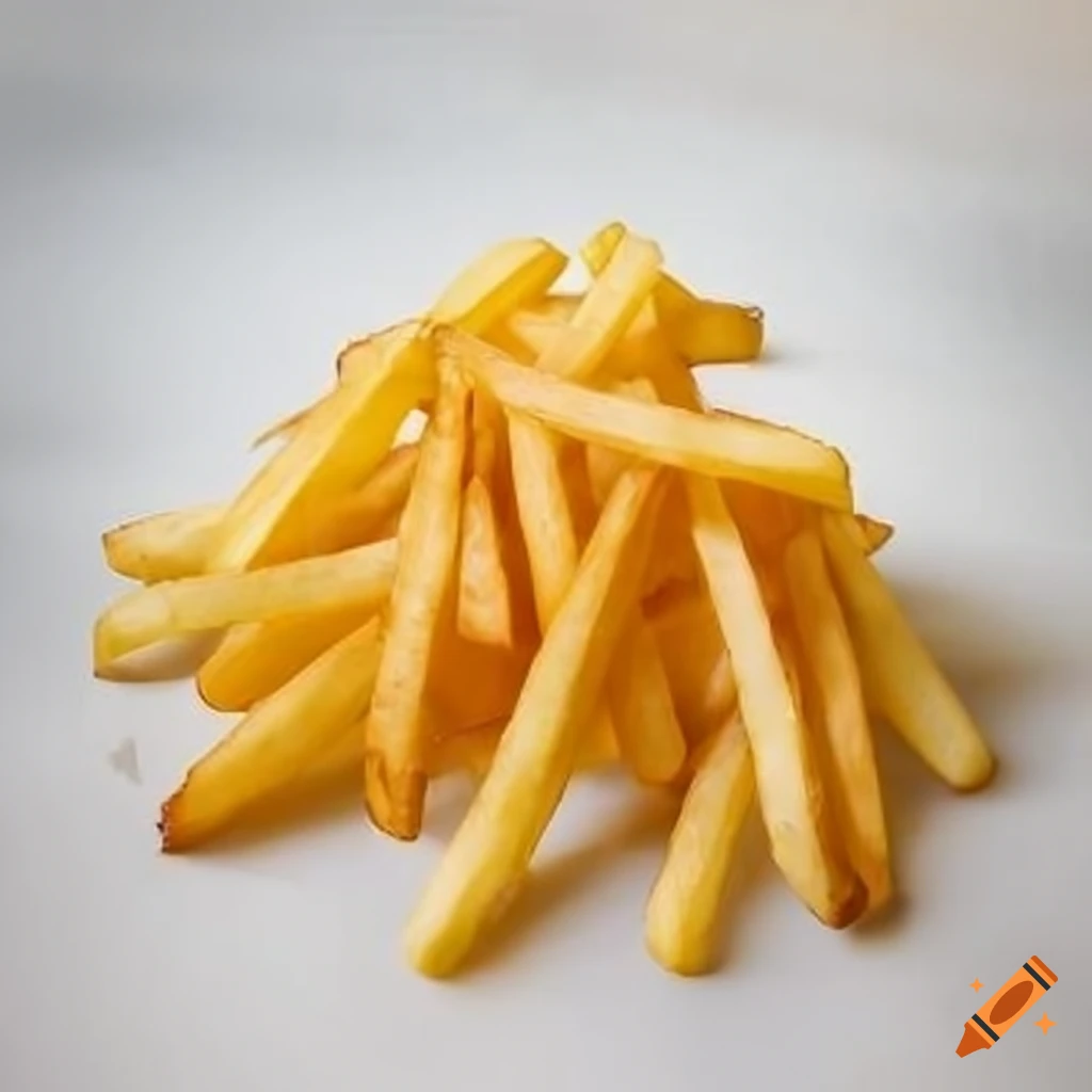 French fries made of translucent 3D blocks, 24 inches wide on Craiyon