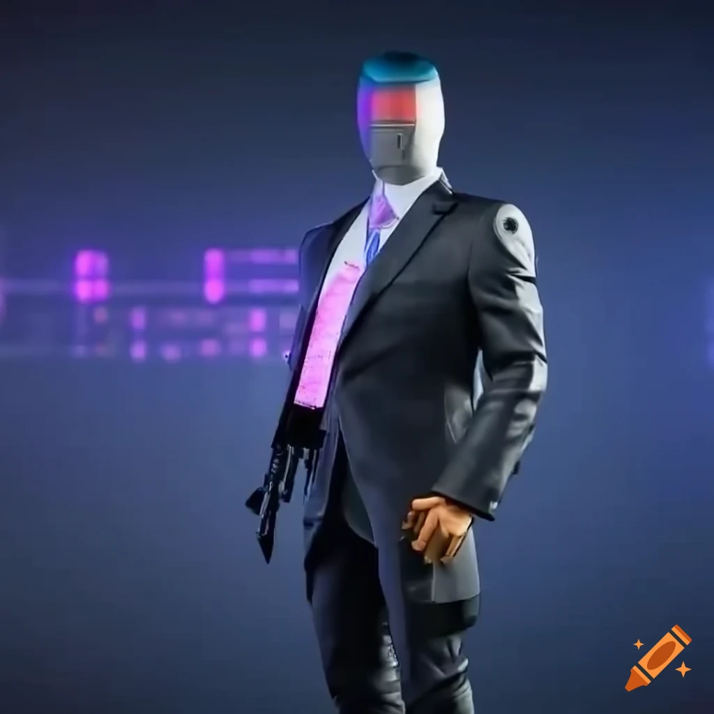 Figure in a suit with a television for a head, tv for a head, tv head ...