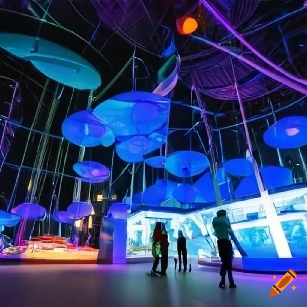 Interactive futuristic museum exhibition
