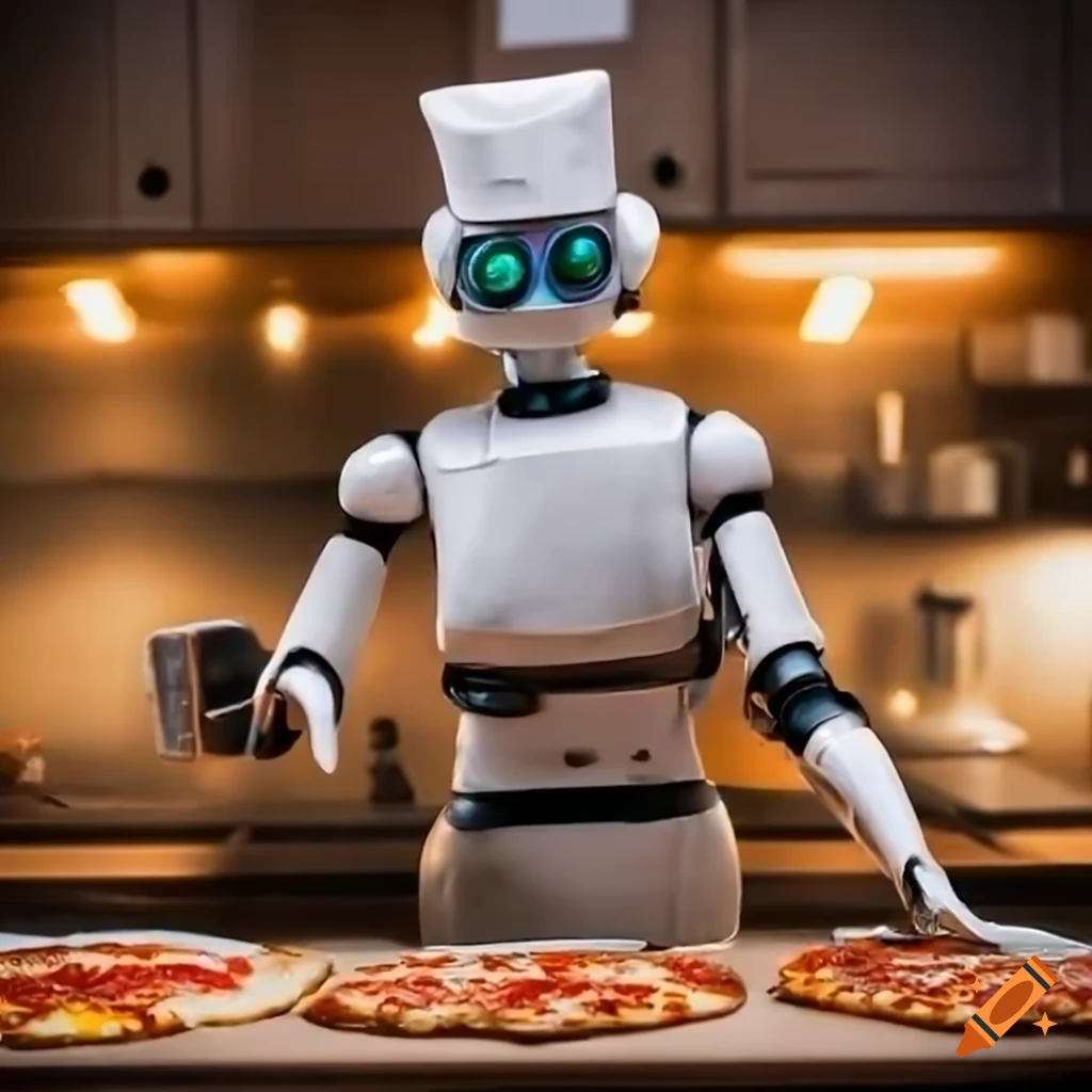 Nft chef robot cooking pizza on Craiyon