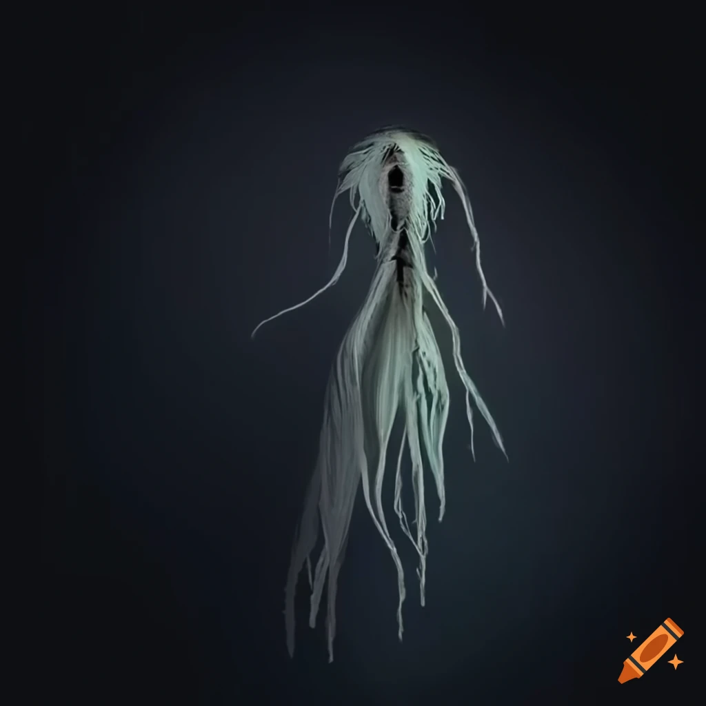 A ghostly-pale, shadowy being that is abstract in nature. it has many ...