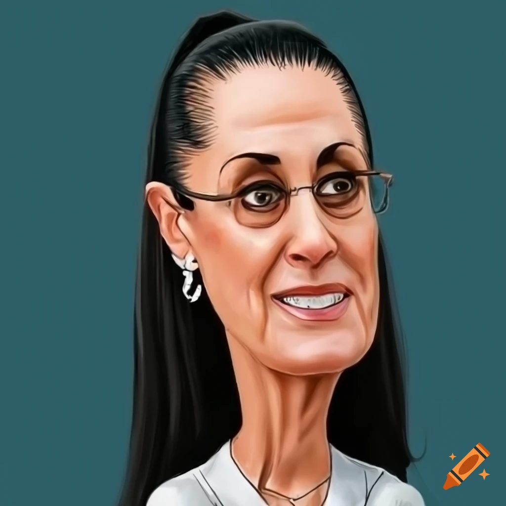 Generate a political caricature of claudia sheinbaum pardo on top of a ...