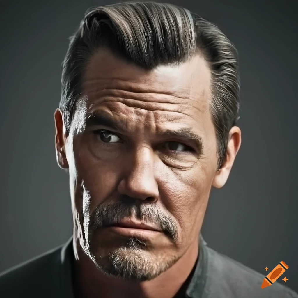 This is a half body portrait photograph of (josh brolin's curious shock ...