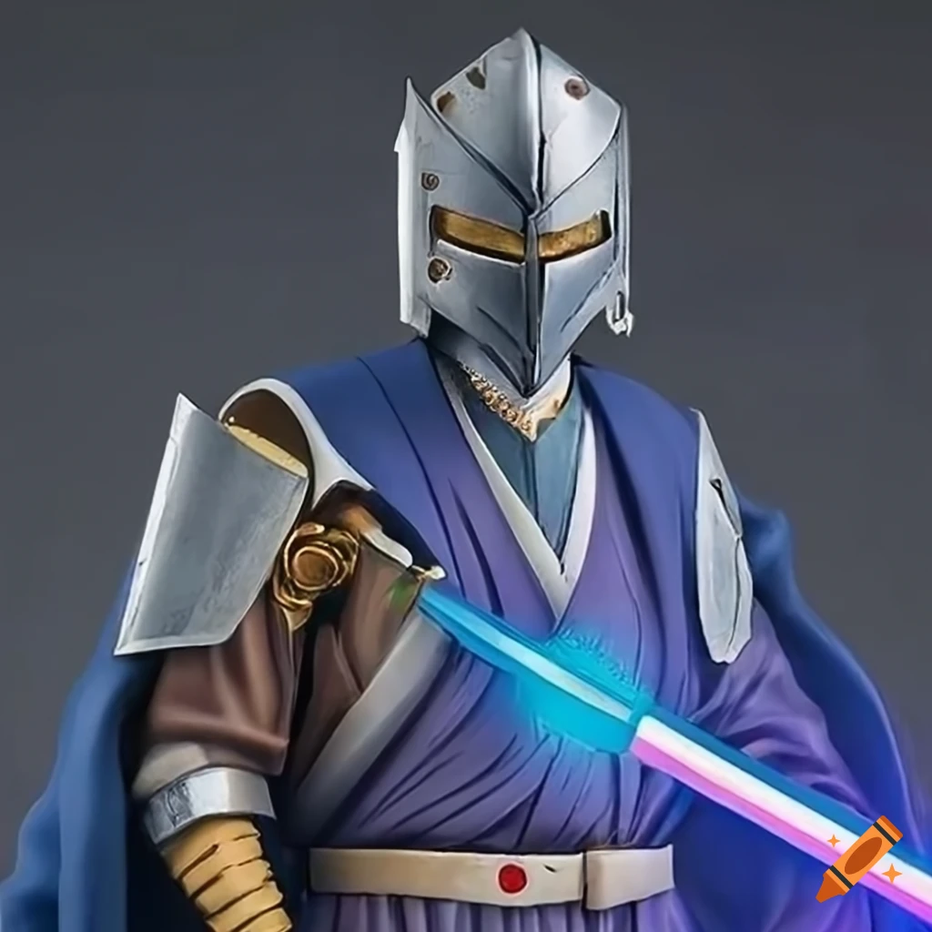 Tanjiro kamado elderly fusion Mace Windu as blue templar armor knight ...