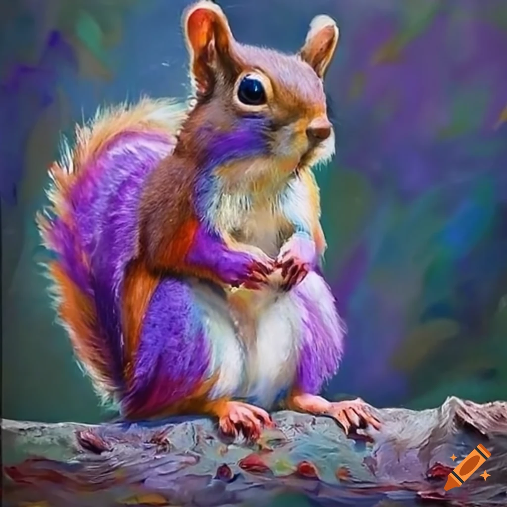 Purple squirrel on Craiyon
