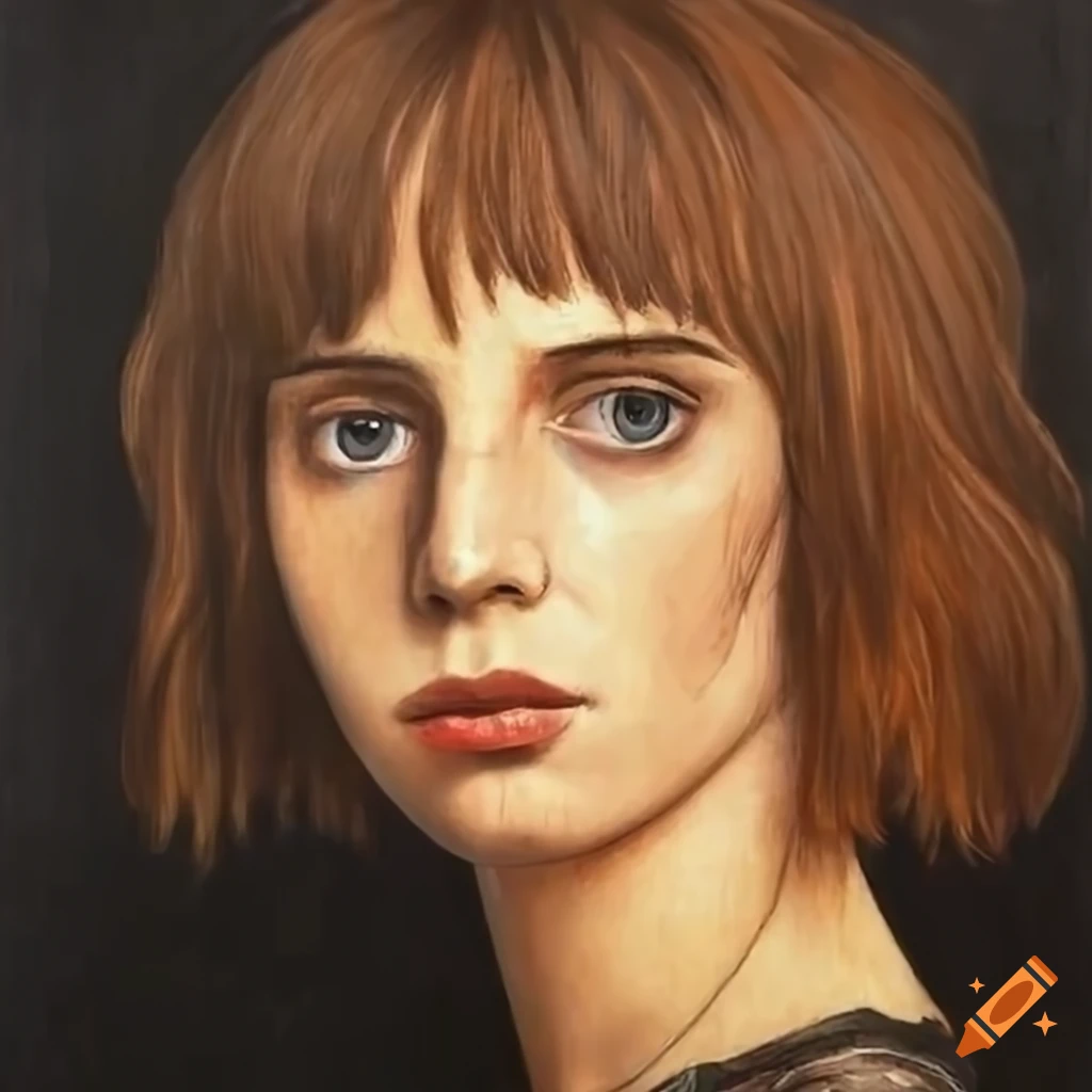 Leonardo da’vinci style painting of maya hawke