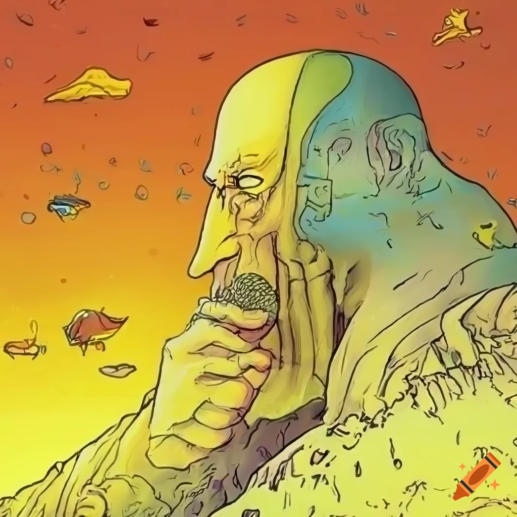 Yellow moebius greedy art on Craiyon