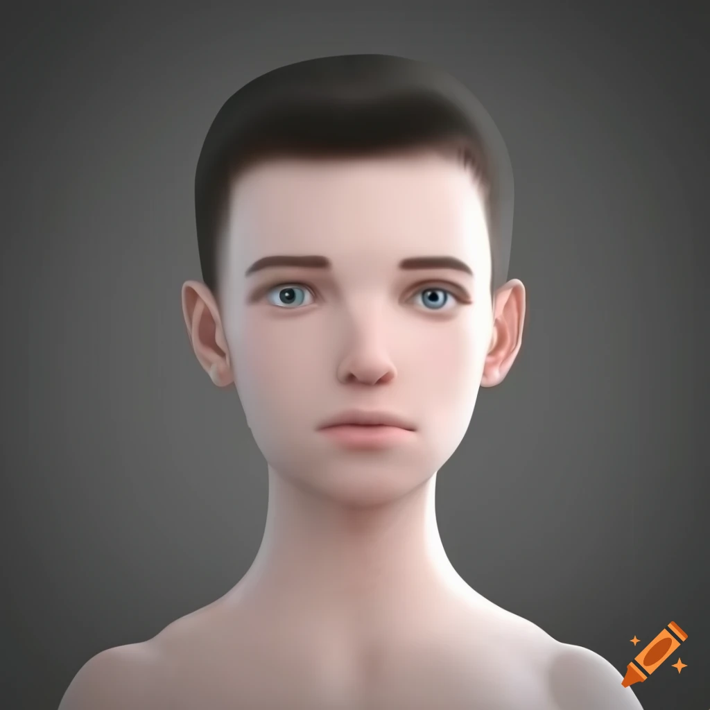 3d young man on Craiyon