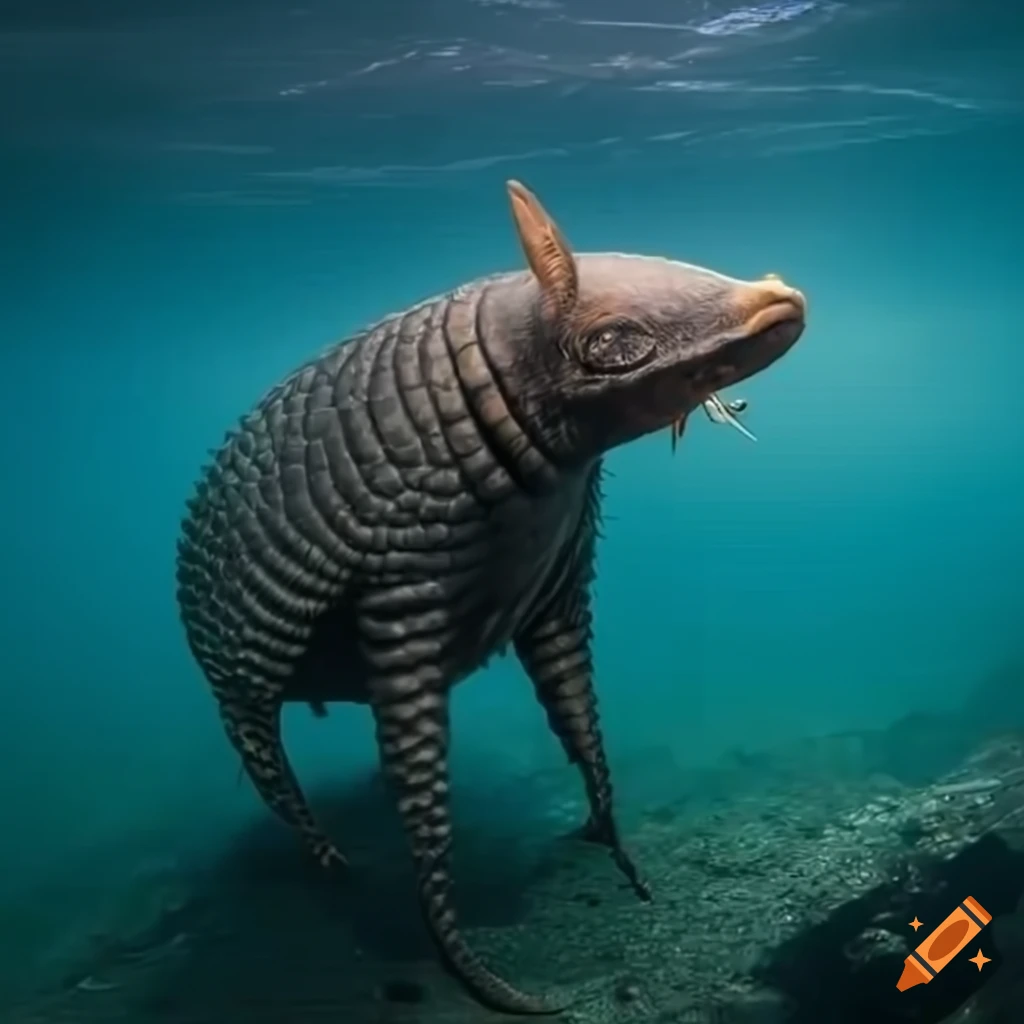 A marine hybrid creature with a mixture of features of both seal and wild boar, with seal ...