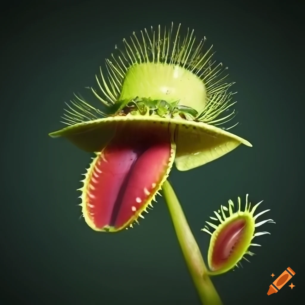 A venus flytrap with a hat