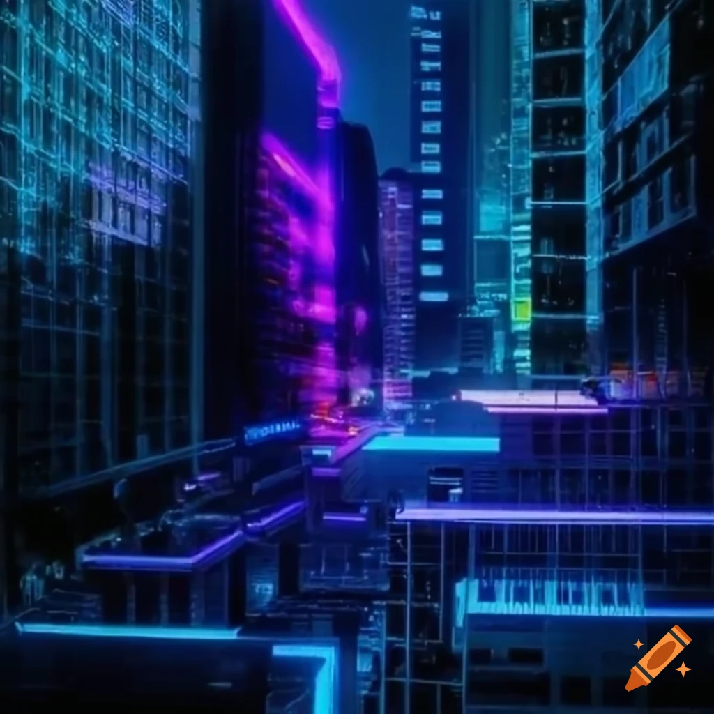 City synthwave matrix on Craiyon