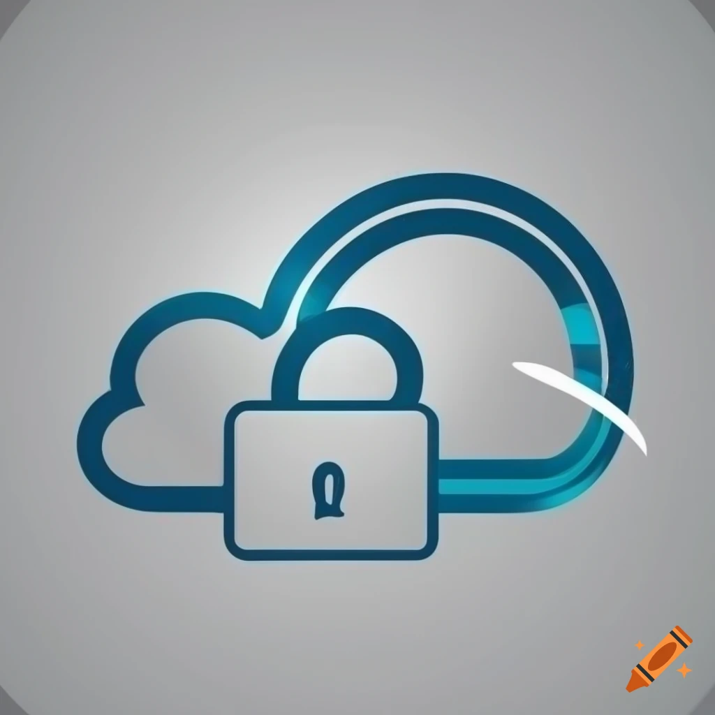 Cloud logo with cyber elements