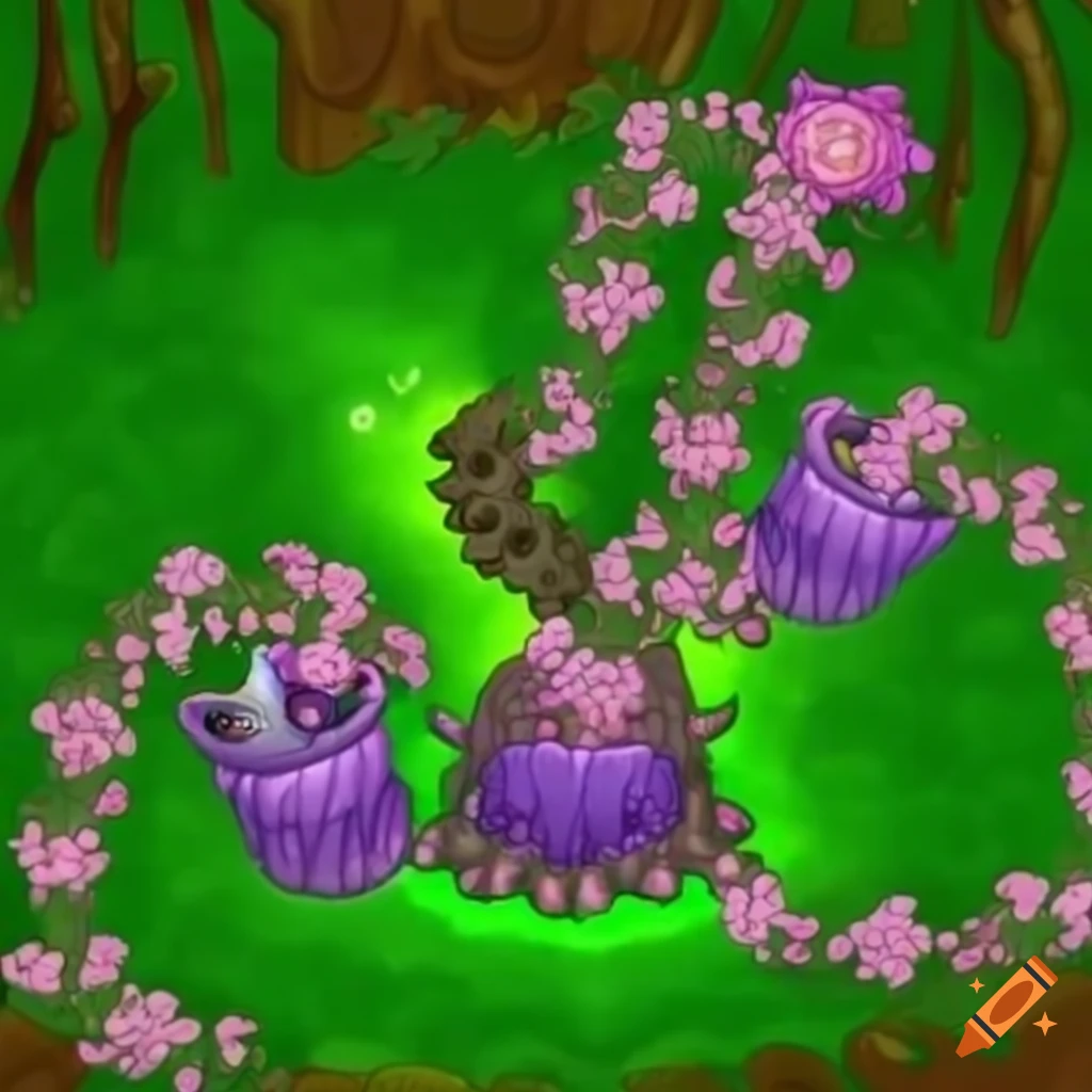 A Floral Vine Faerie-plant element from my singing monsters on Craiyon