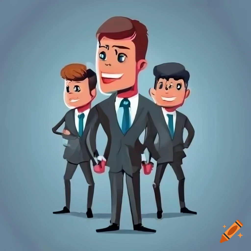 Group of businessmen wearing suits cartoon on Craiyon