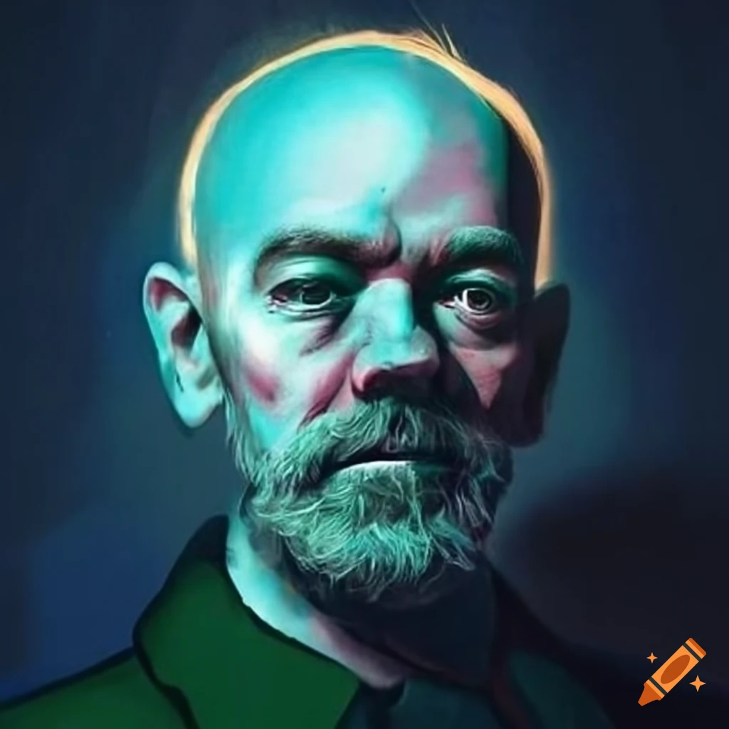 Michael stipe with deer antlers by moonlight on Craiyon