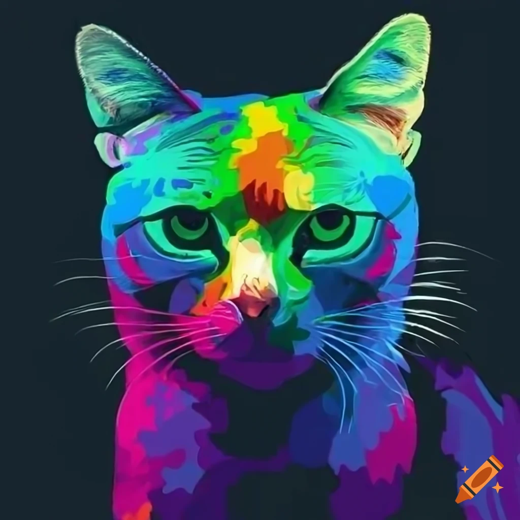 Colourful cat