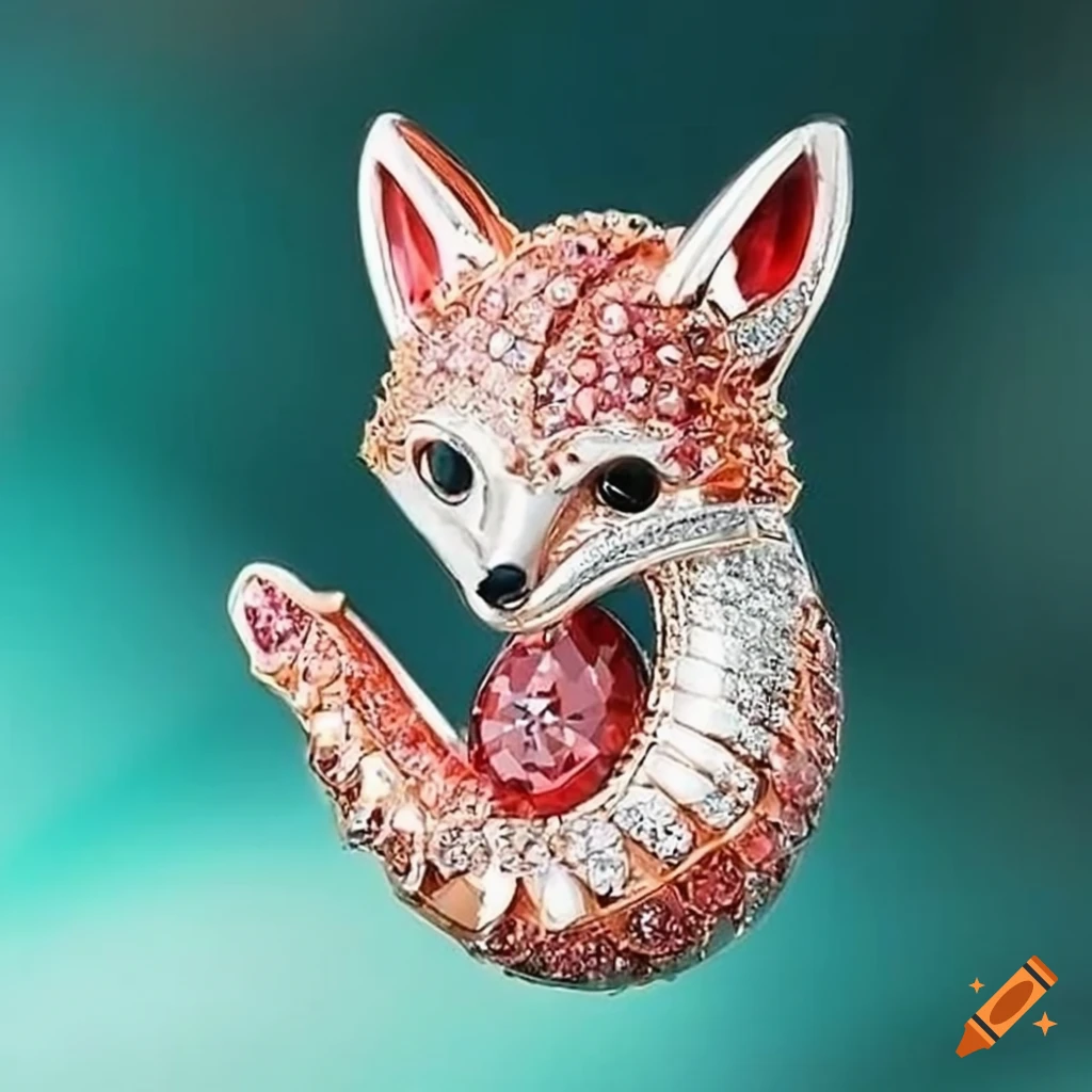Fox pendant expensive fancy gems jewels tasteful cute
