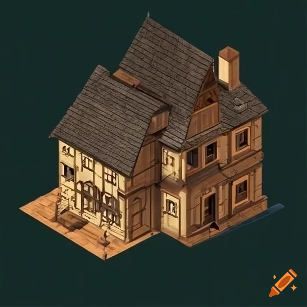 A living house in 1900s rpg tile isometric high quality on Craiyon