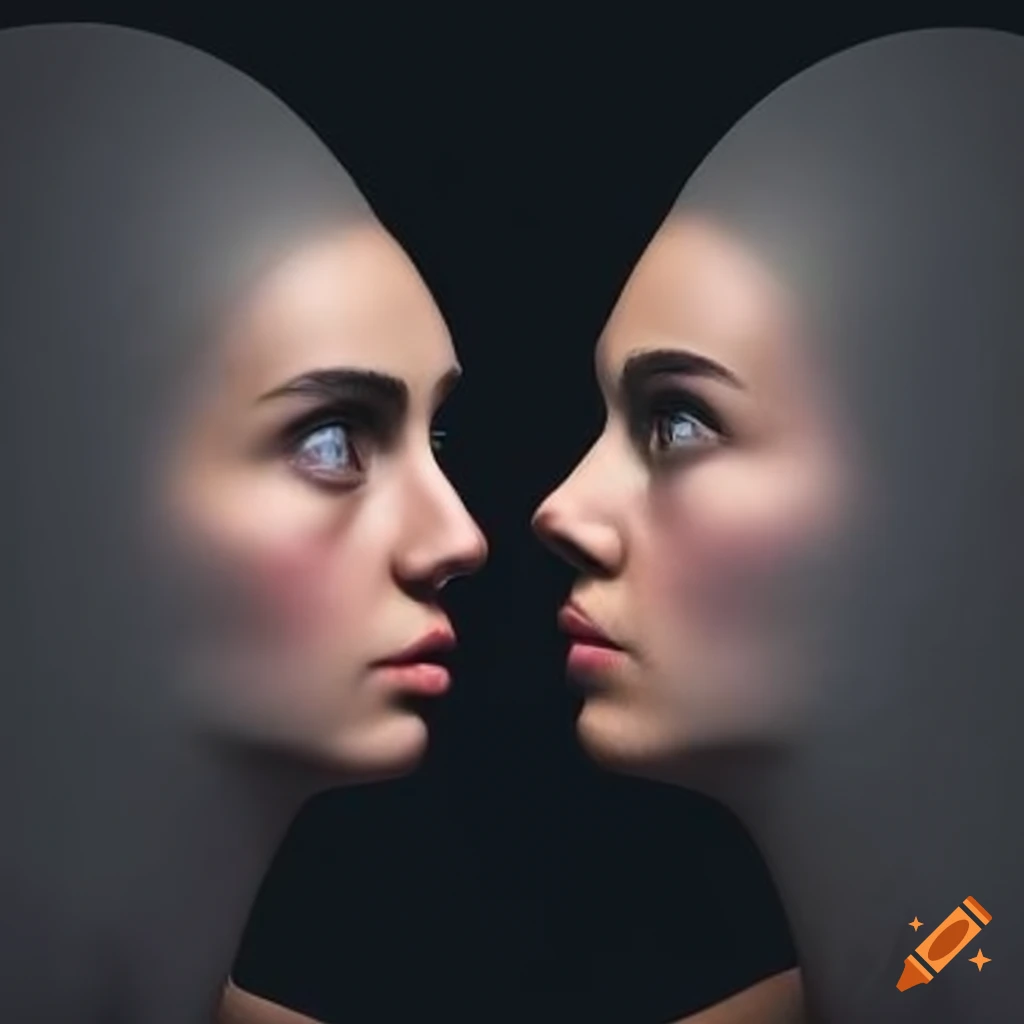 Faces in front each other looking at each other