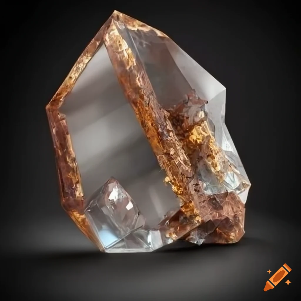 Hand-crafted industrial decay crystal rendered through realistic ...