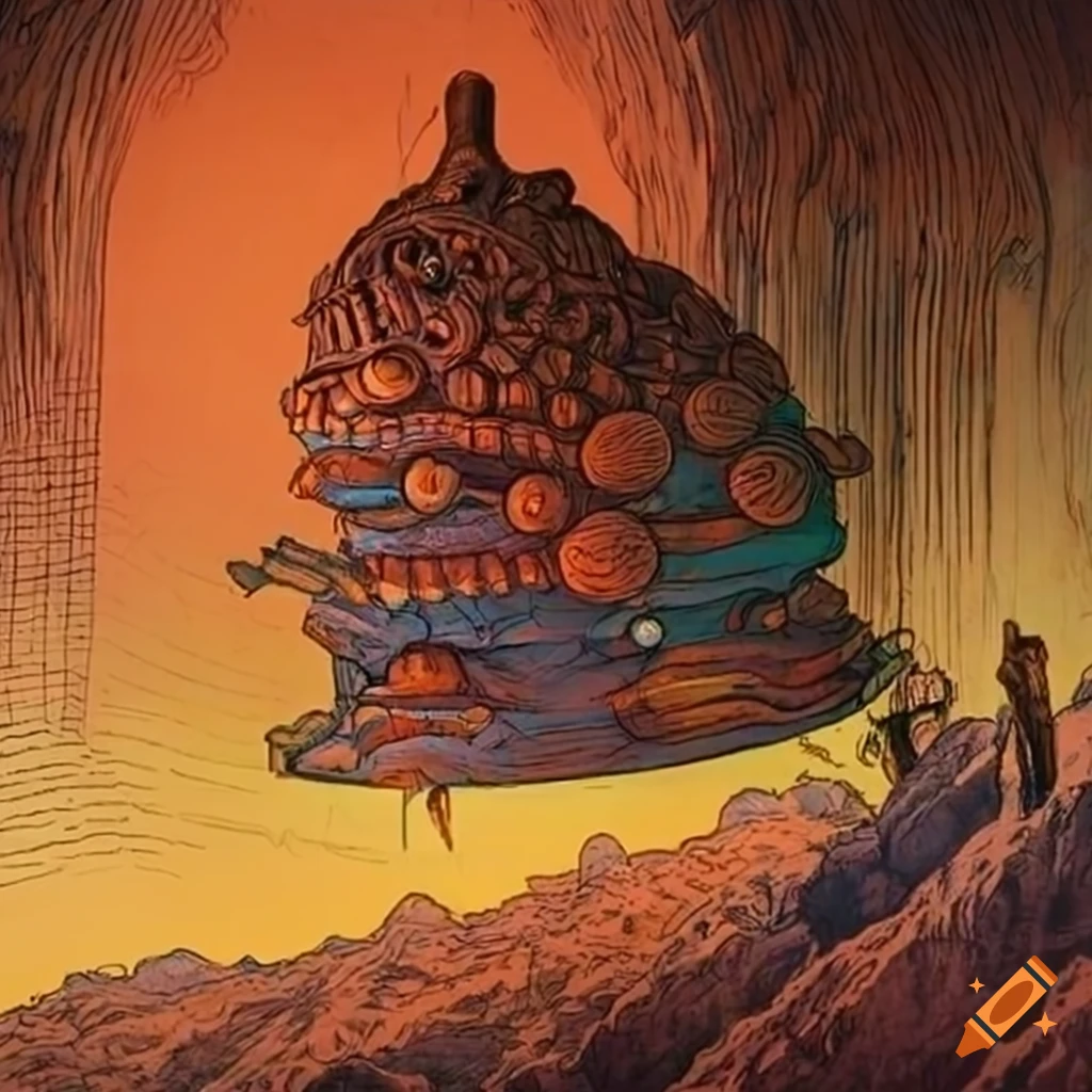 Moebius bio machine art on Craiyon