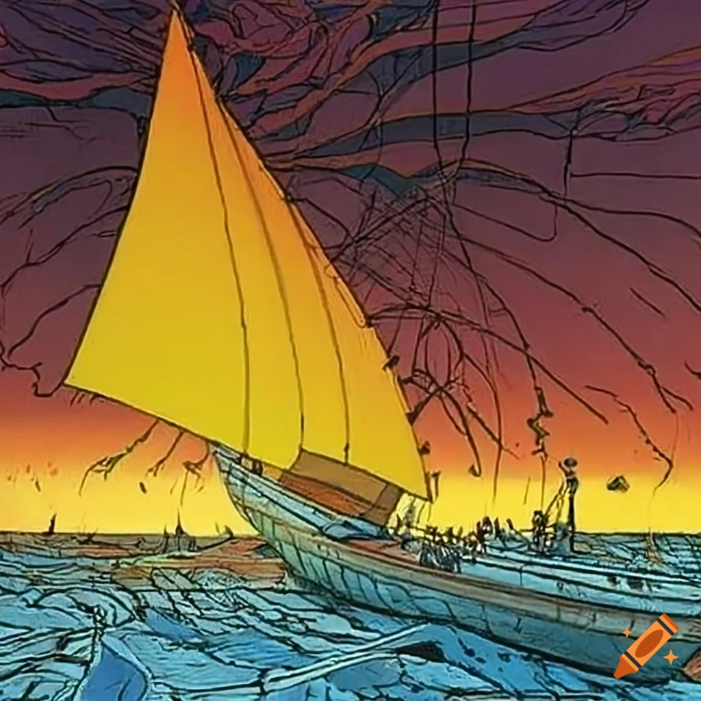 Yellow moebius sails art
