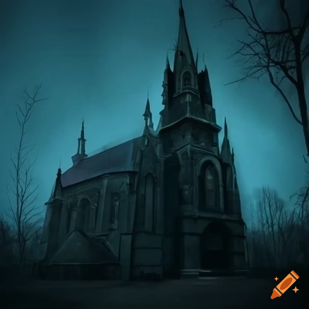 The gloomy church on Craiyon
