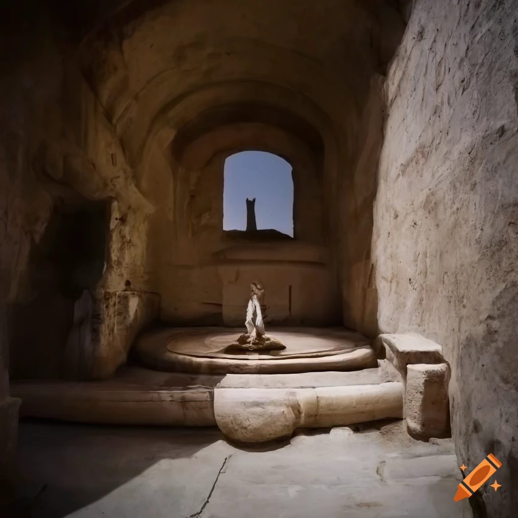View inside the demeter sanctuary on the agora of Morgantina. Inside ...
