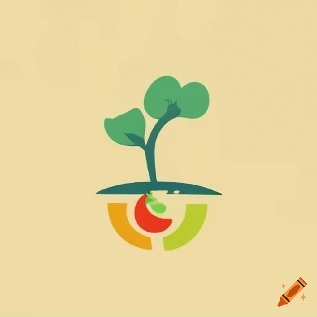 Clean logo design with vegetables and tree for gardening company on Craiyon