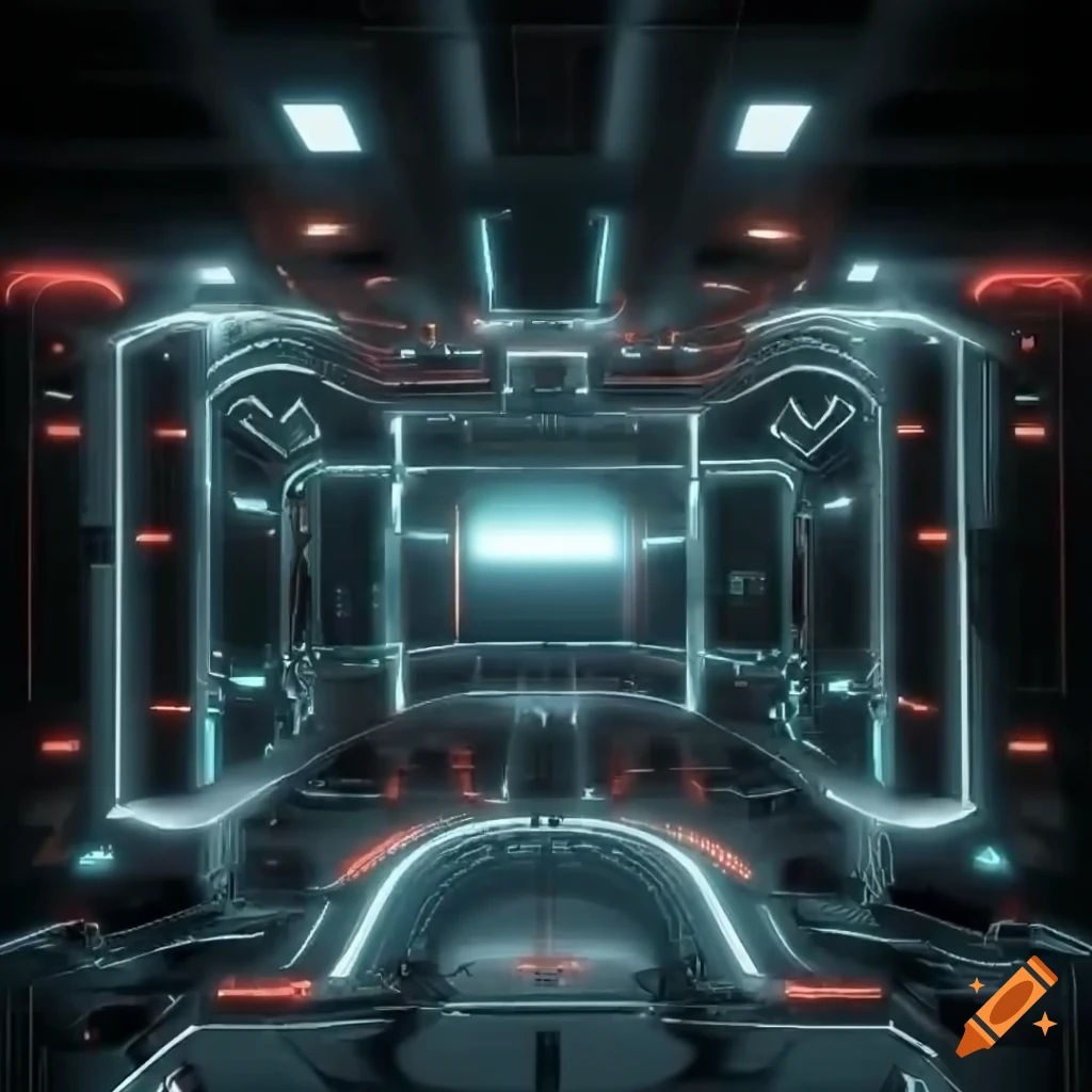 Futuristic theater inspired by diamond quantum computer, in the stile ...