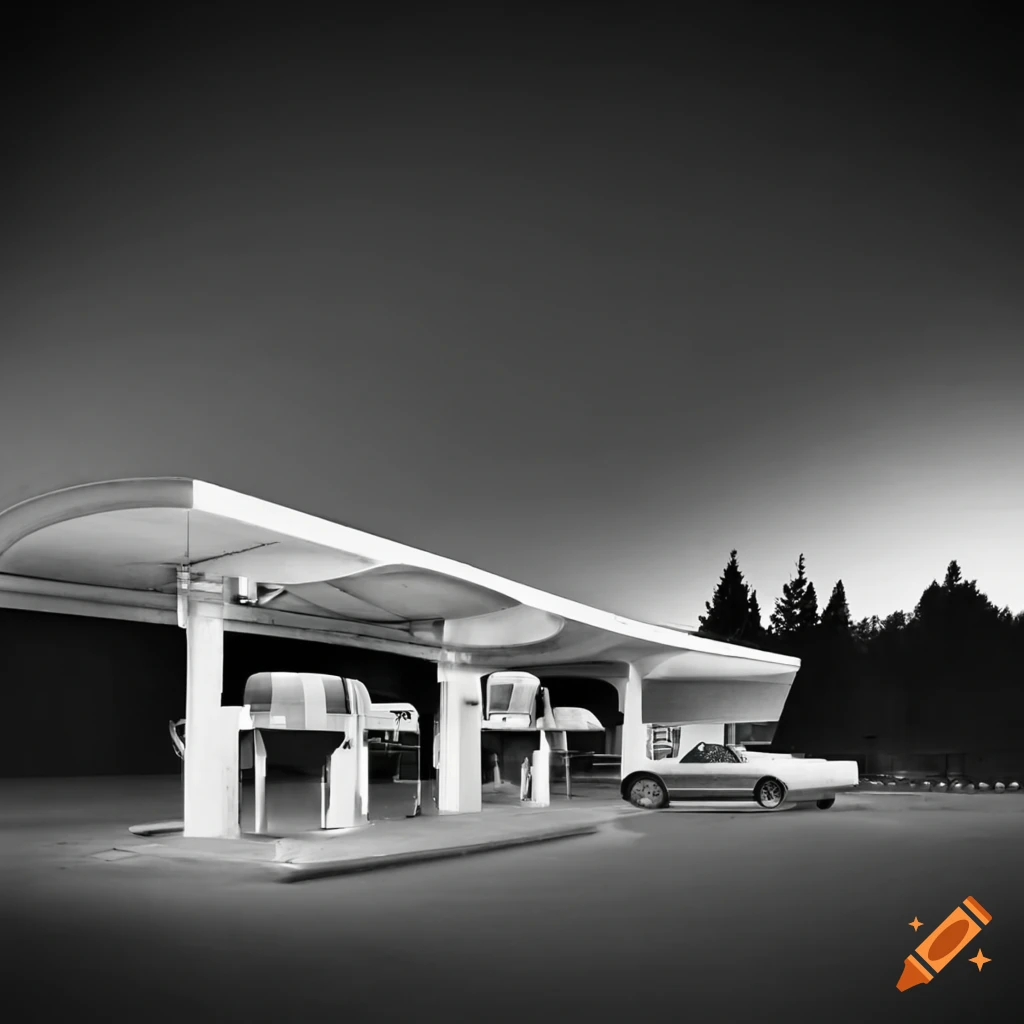 Mid Century Modern Gas Station A Vintage Post & Beam Service Station