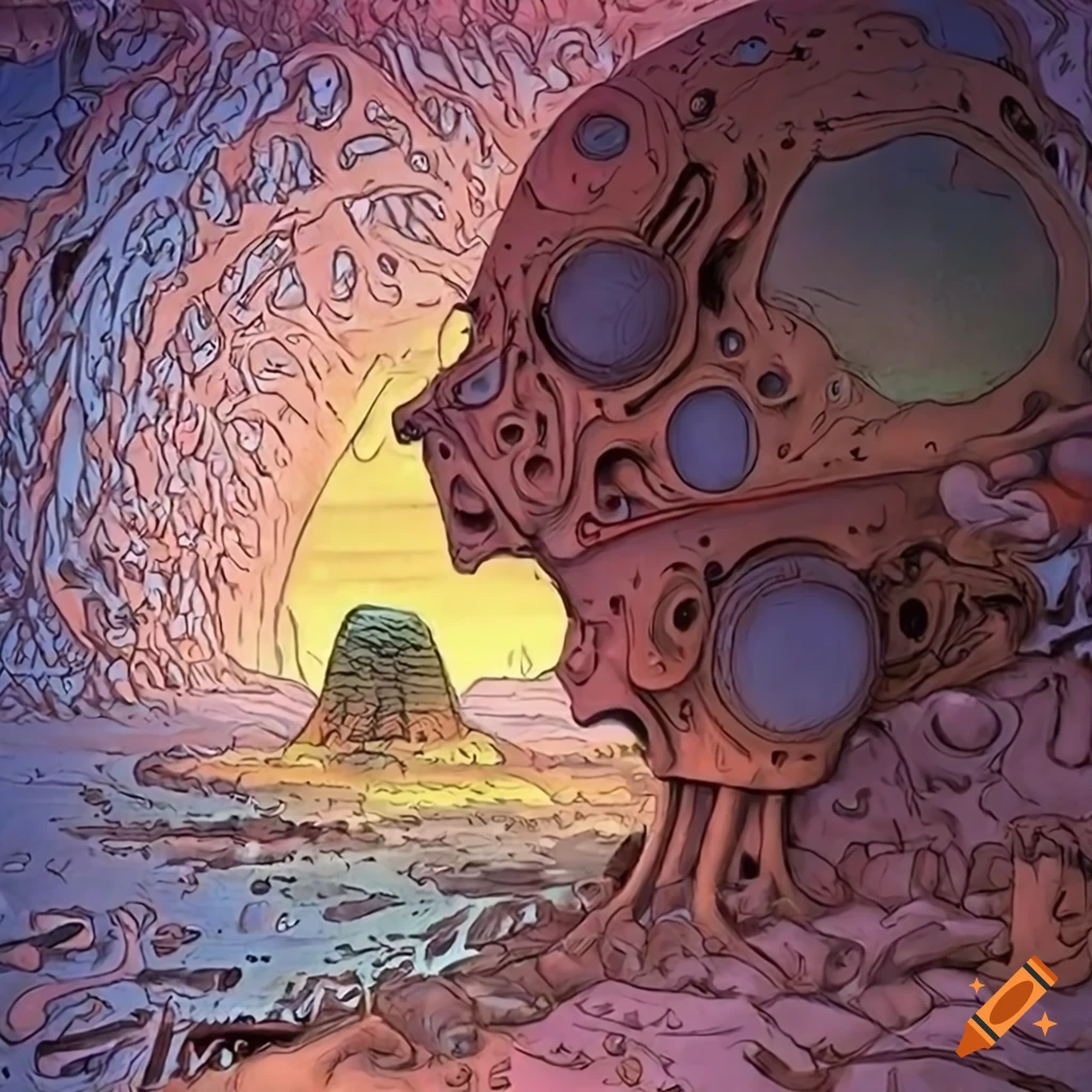 Moebius bio machine art on Craiyon