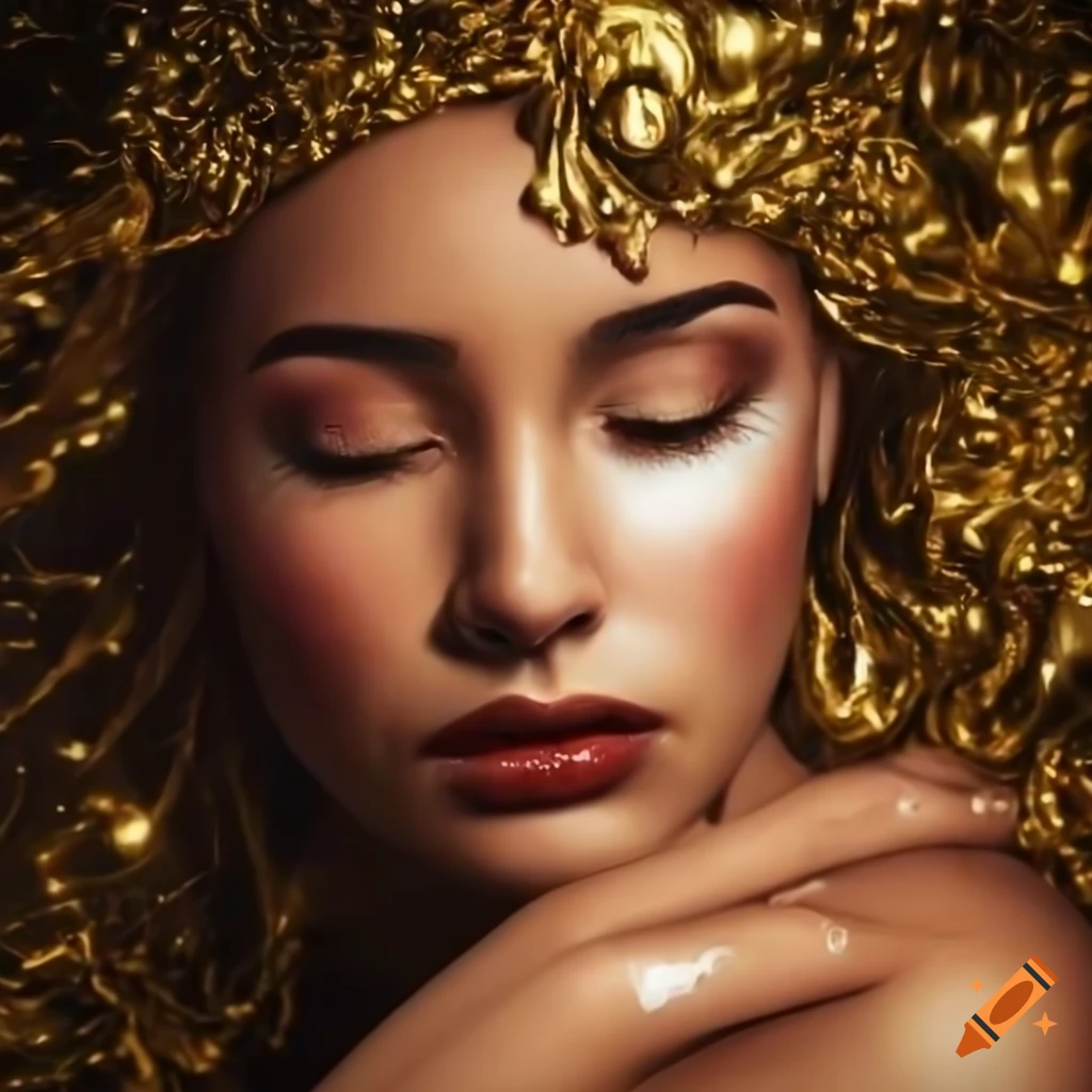 Stunning_portrait_of_a_photorealistic_romantic_dreaming_golden_goddess ...