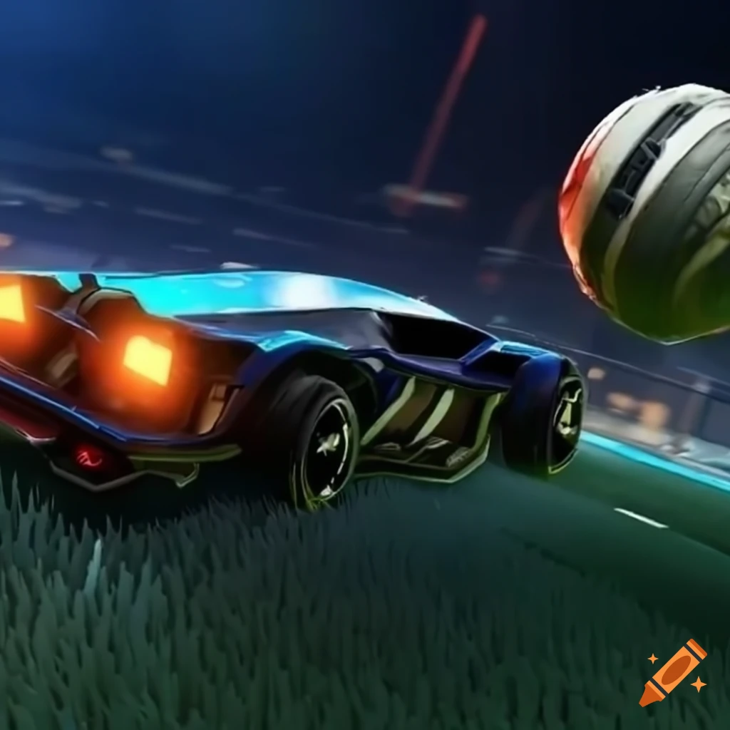 A thrilling long-distance goal in rocket league with the dominus car dark
