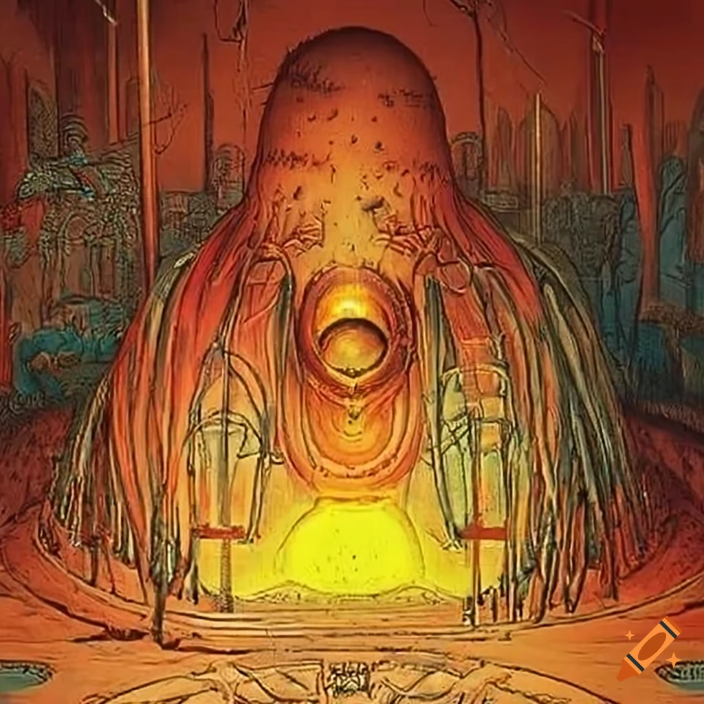 Moebius bio machine art on Craiyon