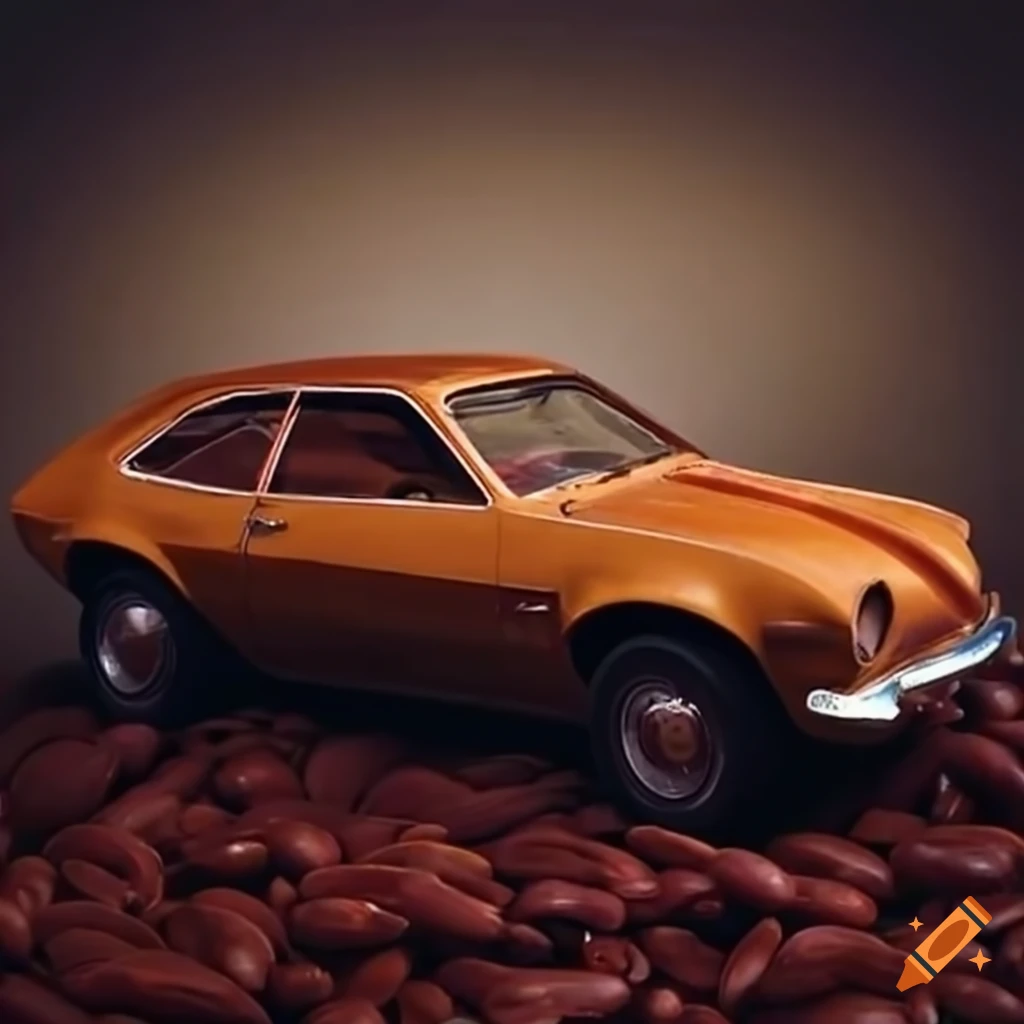 1975 ford pinto in a vat of pinto beans