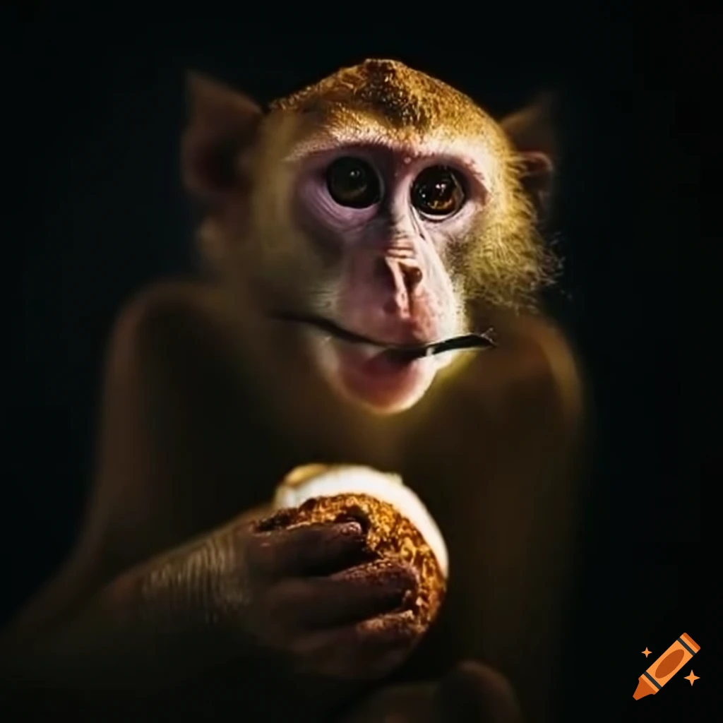 Coconut in monkey hand