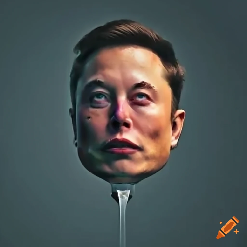 Elon musk in the reflection of the matrix spoon