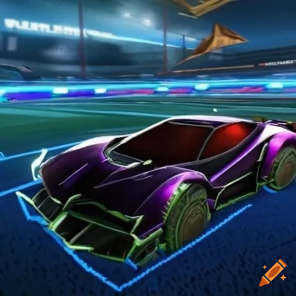 Incredible long-range goal in Rocket League with the Dominus car on Craiyon