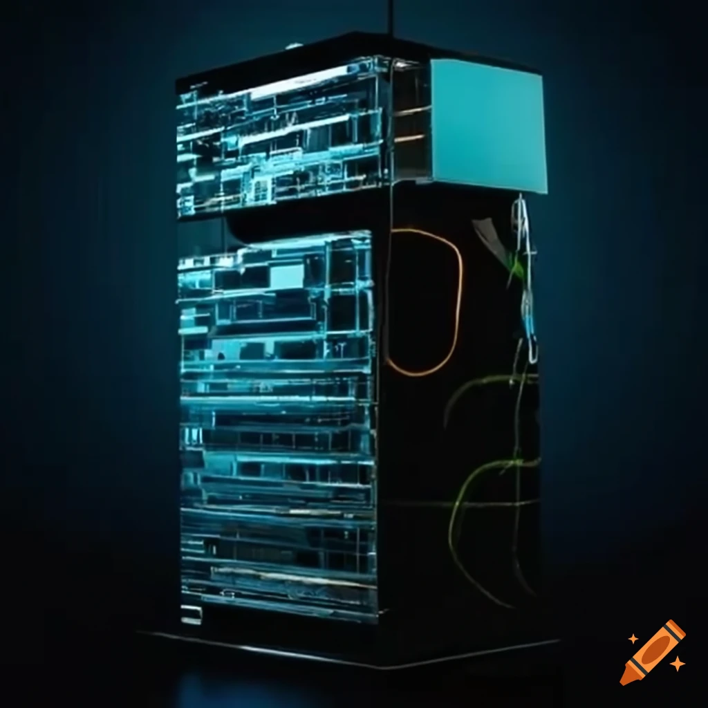 Computer tower held together with duck tape on Craiyon