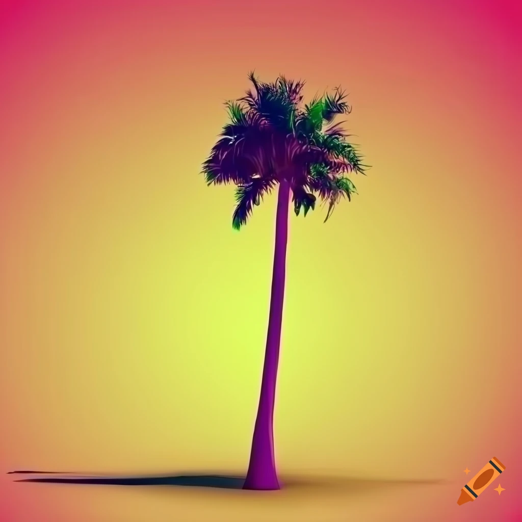 Miami styled palm trees in the style of digital art