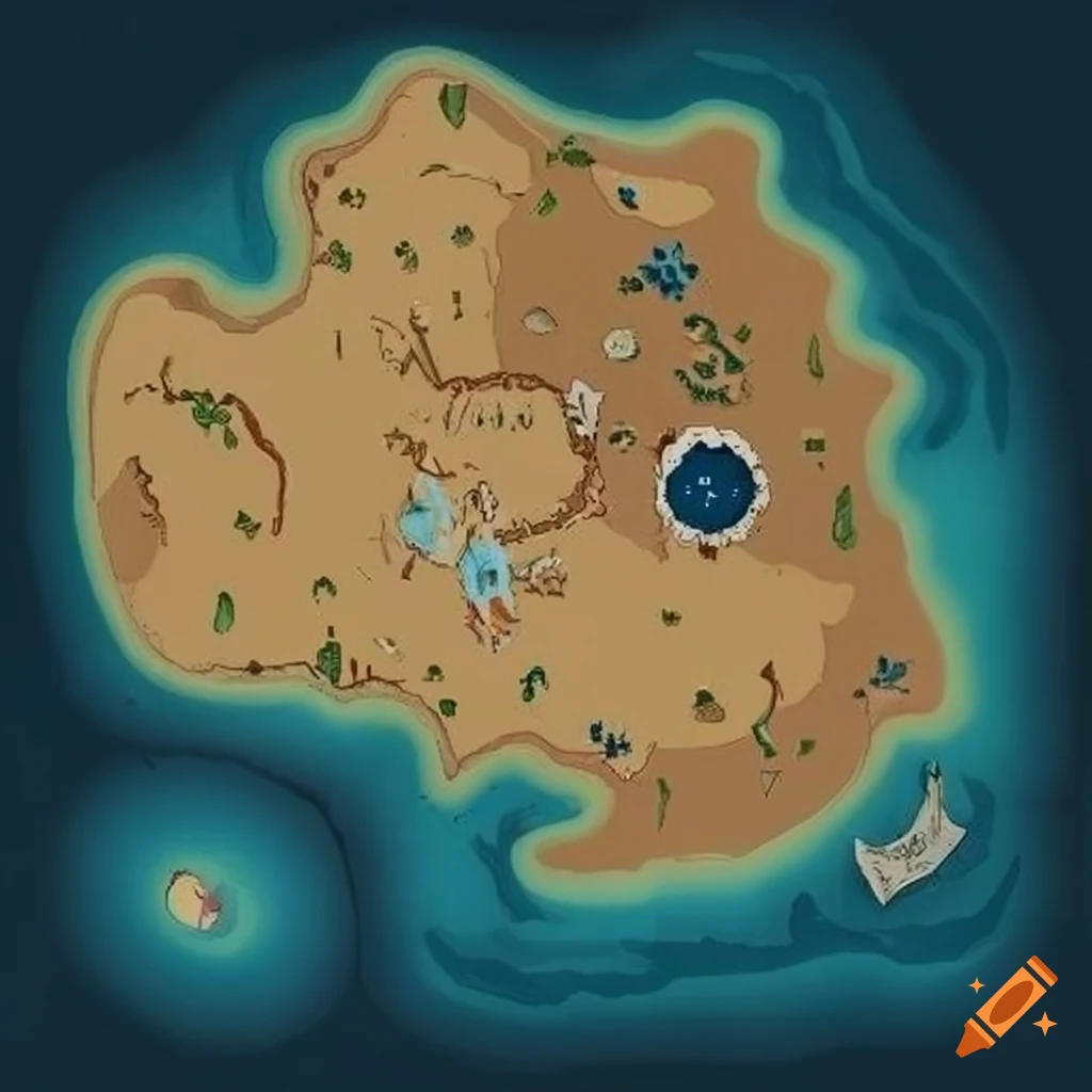 Fantasy map made by pirates on Craiyon