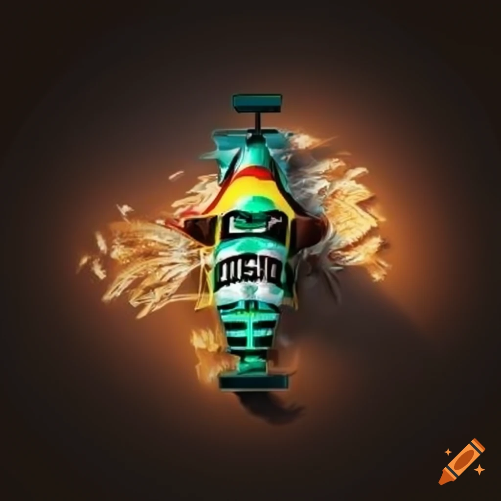 Logo for a formula racing team that mixes the formula car and leafs ...