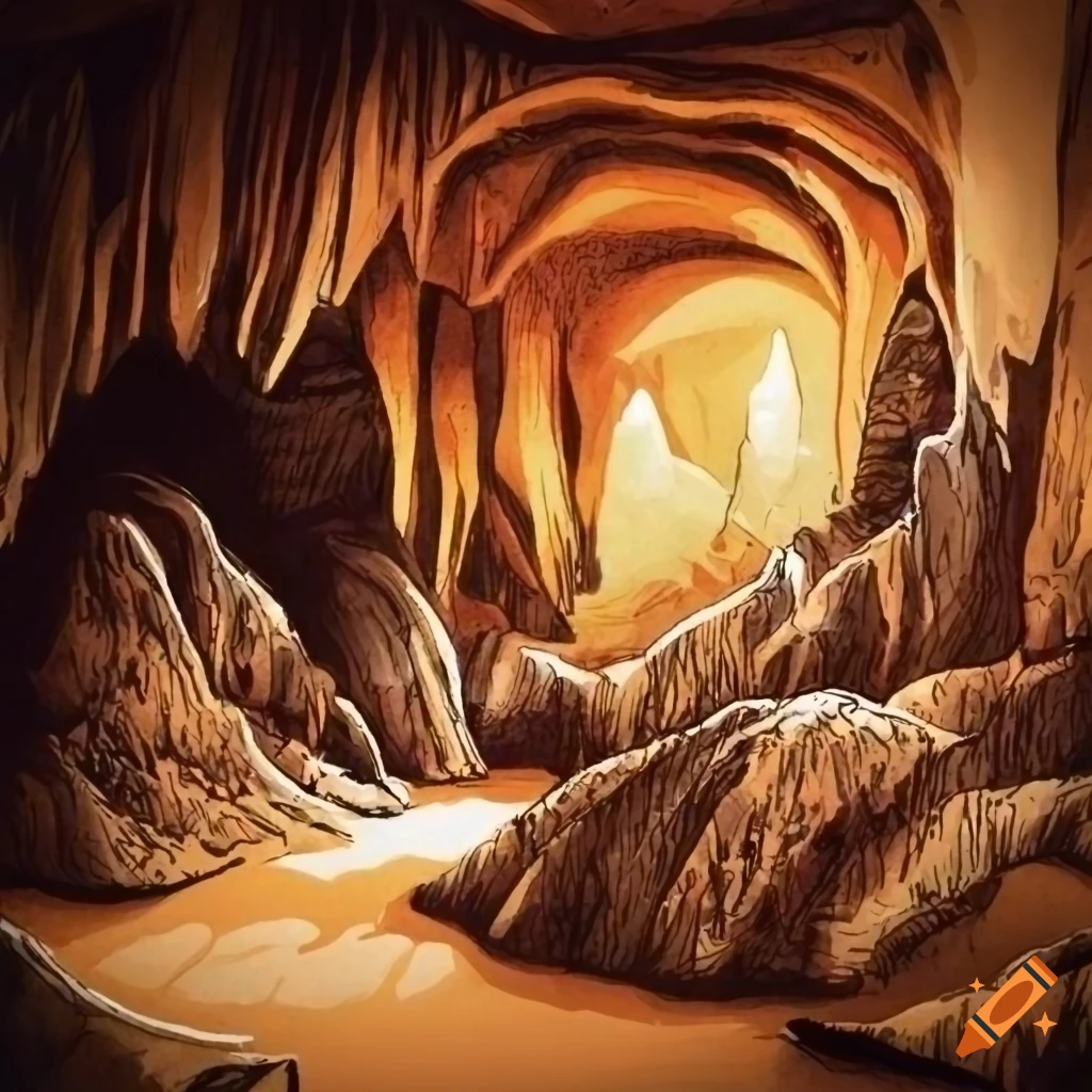 Cave illustration on Craiyon