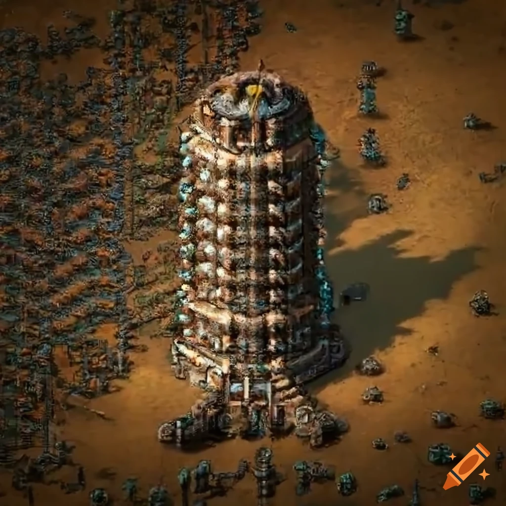 Factorio furnace column on Craiyon