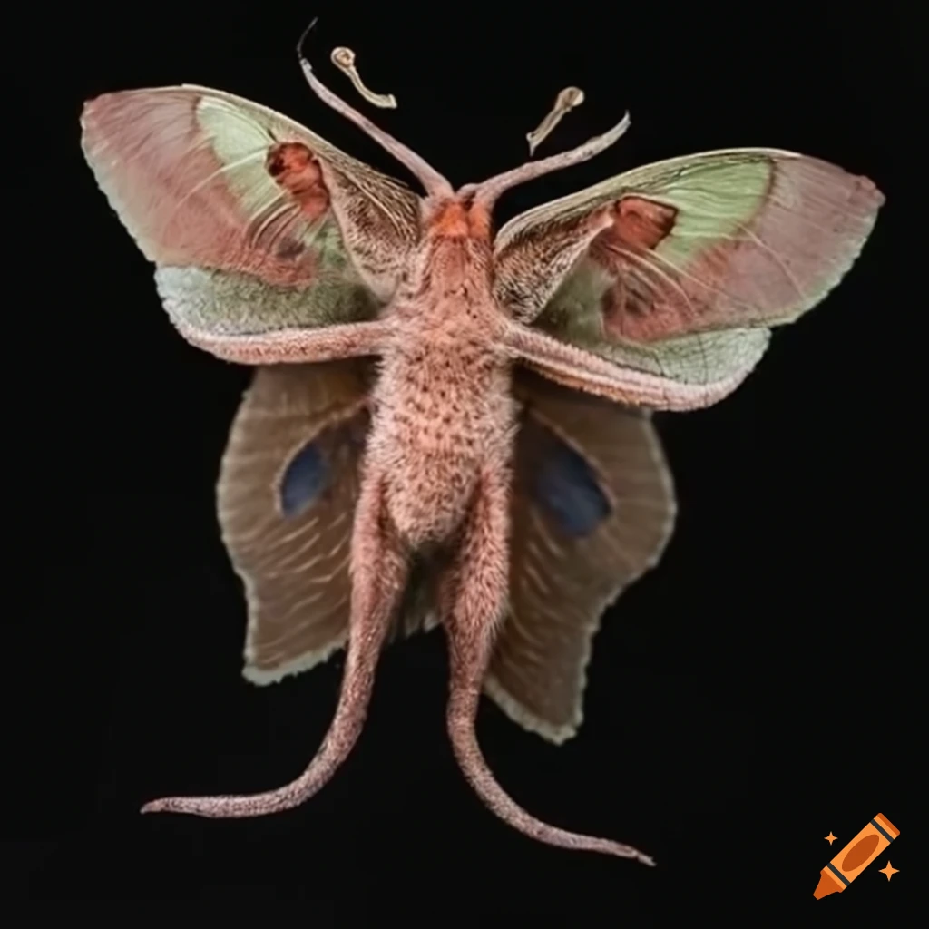 A whimsical mammal-insect hybrid creature inspired by both cats and moths on Craiyon
