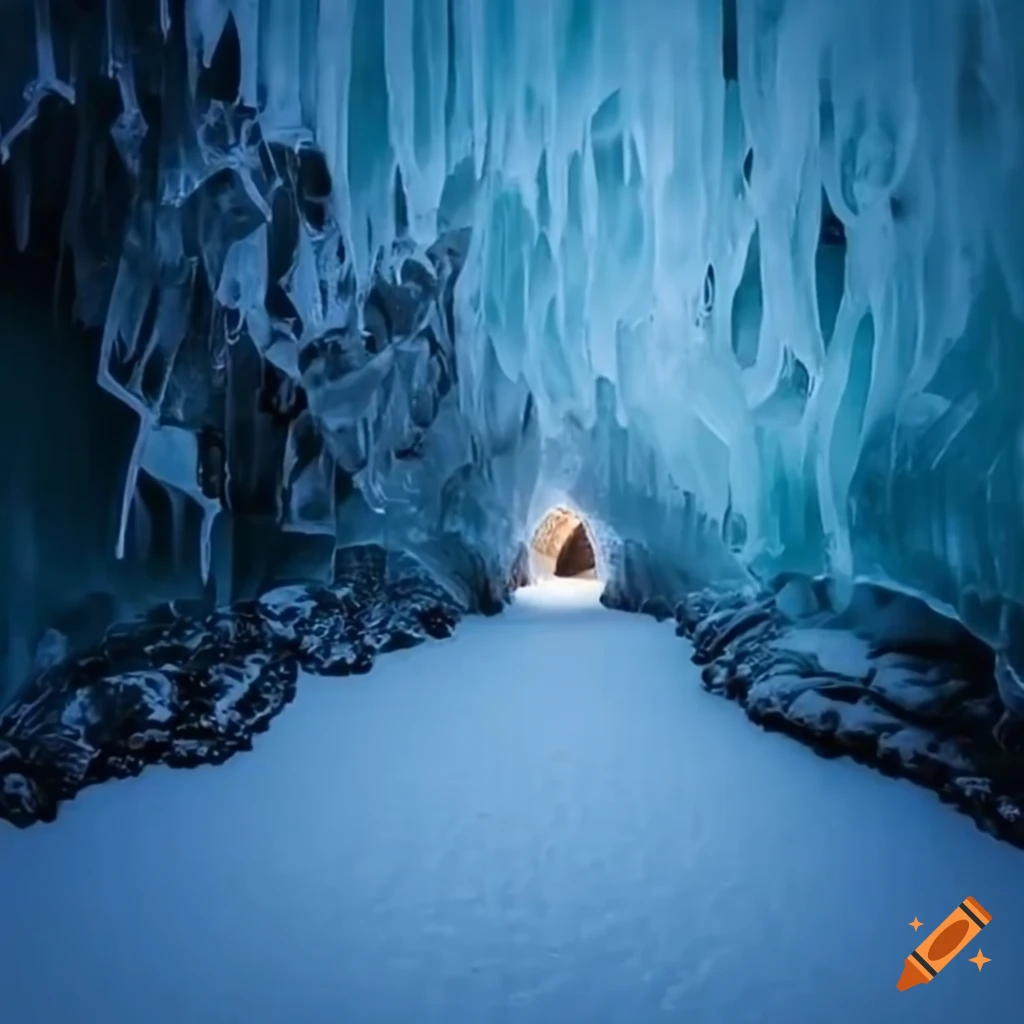 Frozen ice tunnel zen relax tranquillity on Craiyon